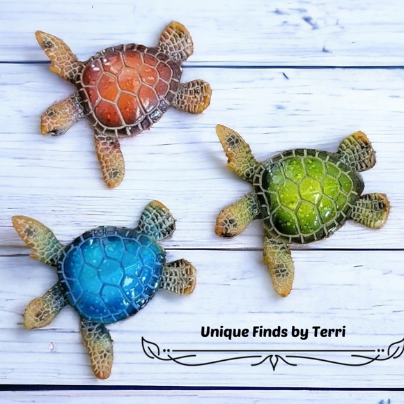 Accents | Brand New Set Of 3 Sea Turtles 3 14 Long Nautical Coastal ...